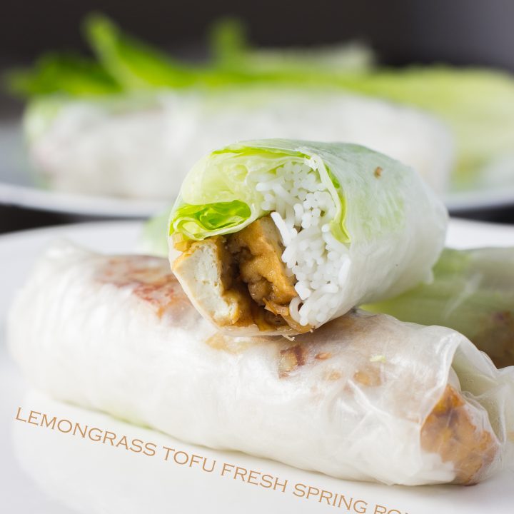 Lemongrass Tofu Fresh Spring Rolls - The Viet Vegan