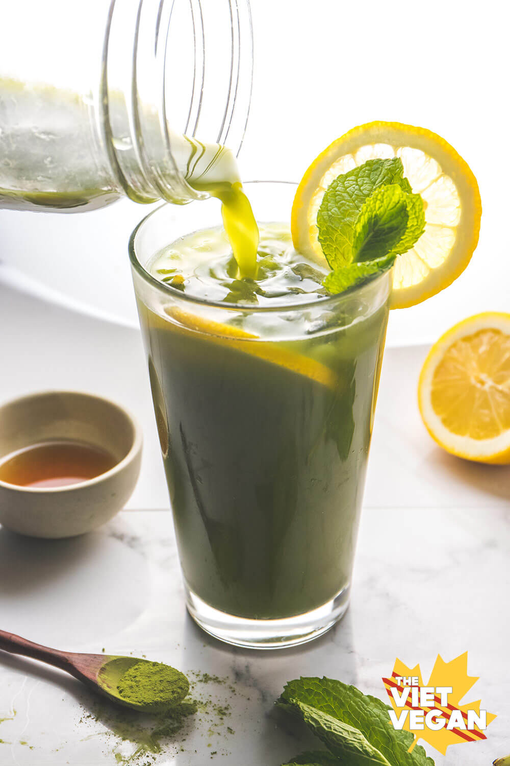 Vegan Matcha Latte & Matcha Lemon Mint Iced Tea - The Viet Vegan