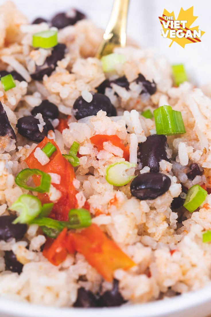 Lazy Rice Cooker Meal - Rice and Beans & Stuff? - The Viet Vegan