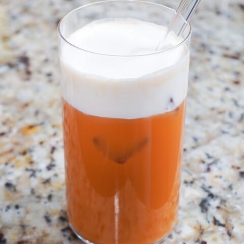 Vegan Thai Iced Tea with Cheese Foam - The Viet Vegan